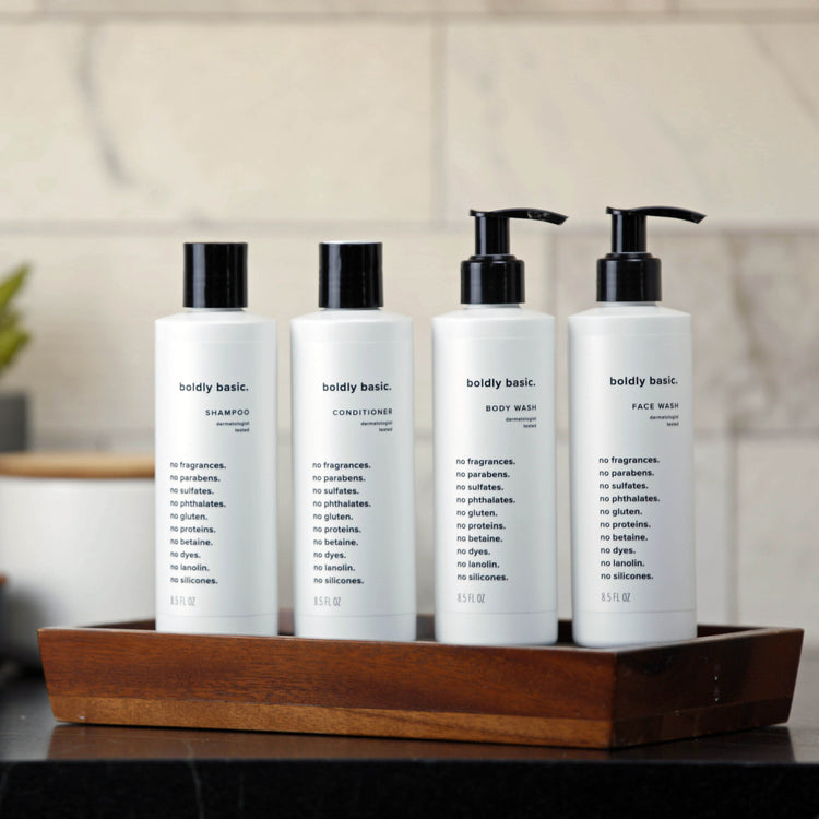 Boldly Basic Fragrance Free Shampoo, Conditioner, Face & Body Wash