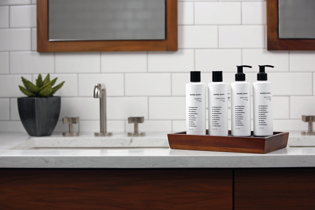 Boldly Basic Fragrance Free Shampoo, Conditioner, Face & Body Wash