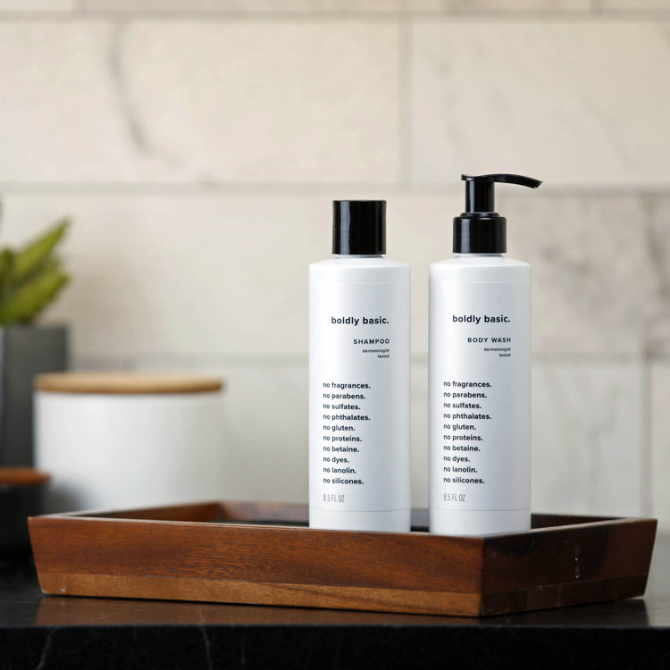 Boldly Basic Fragrance Free Shampoo, Conditioner, Face & Body Wash